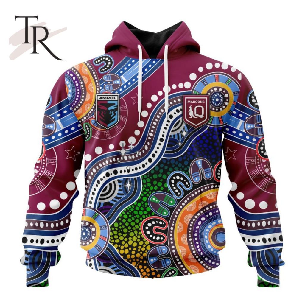 Personalized QLD Maroons Special Indigenous Design Hoodie 3D - Torunstyle