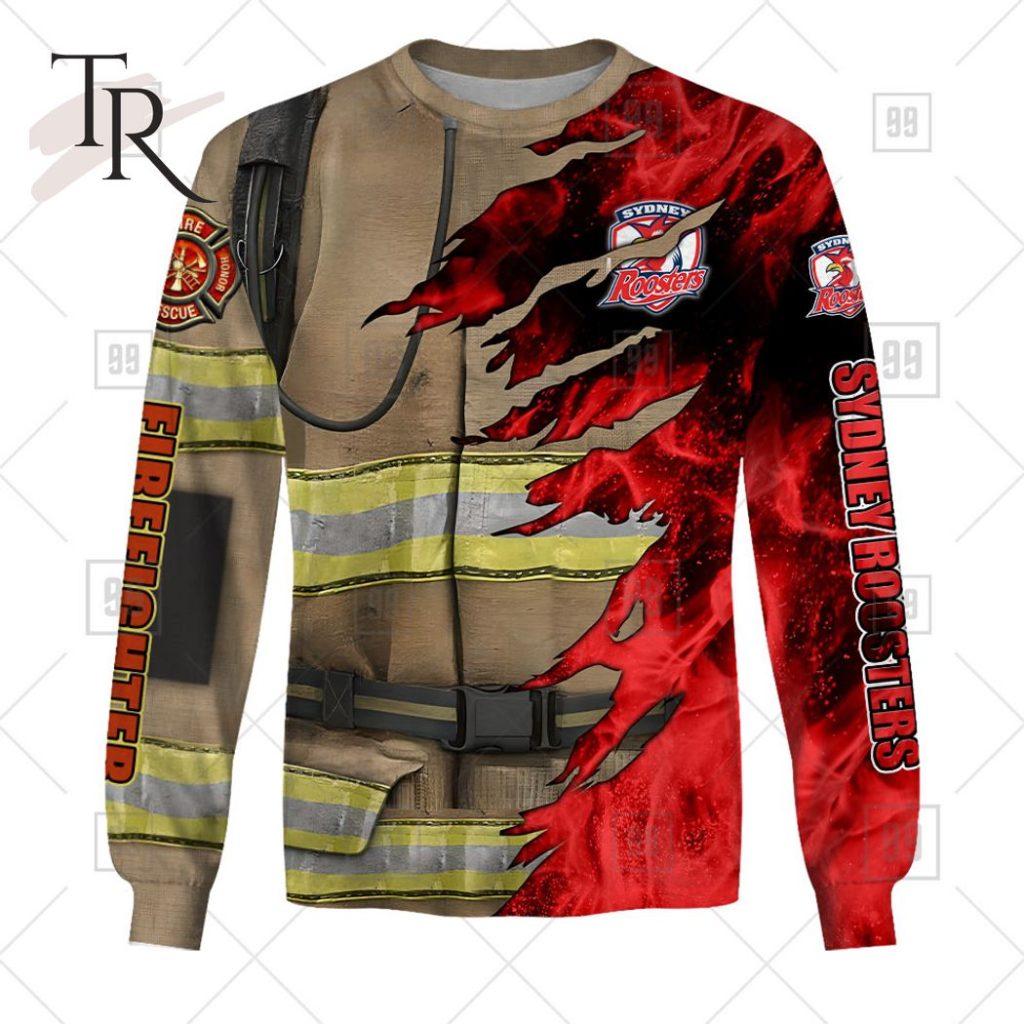 NRL Sydney Roosters Special Design With Firefighter Hoodie 3D - Torunstyle