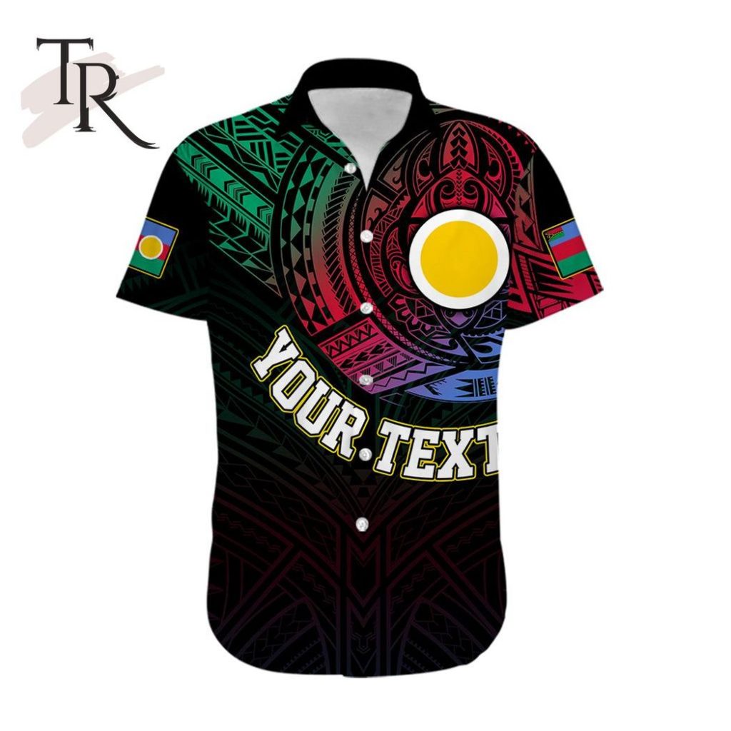 Personalised Vanuatu Hawaiian Shirt Turtle Chest Tattoo Flag Color ...