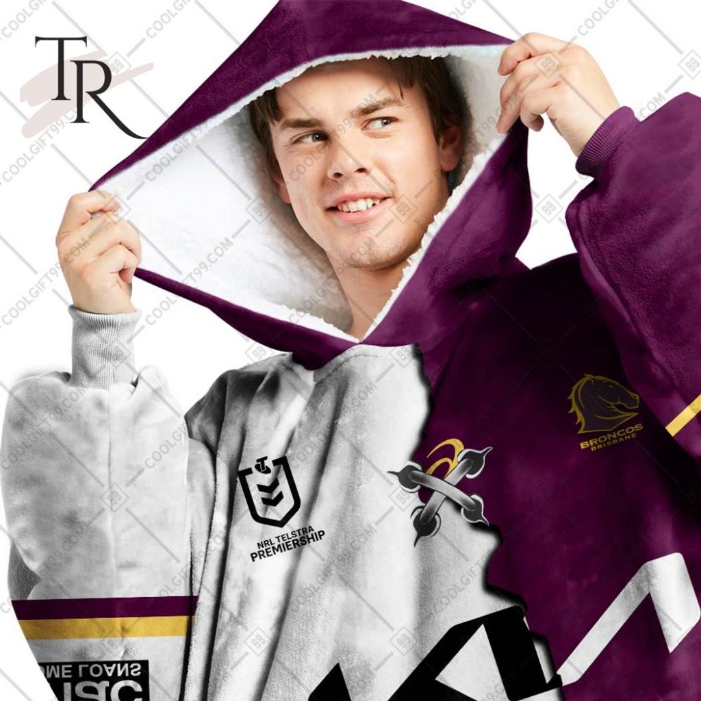 Personalized NRL Brisbane Broncos Mix V2 Jersey Oodie, Flanket, Blanket ...
