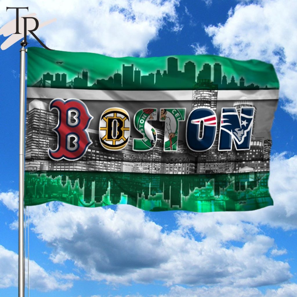 Boston With Teams From Major League Sports Flag - Torunstyle