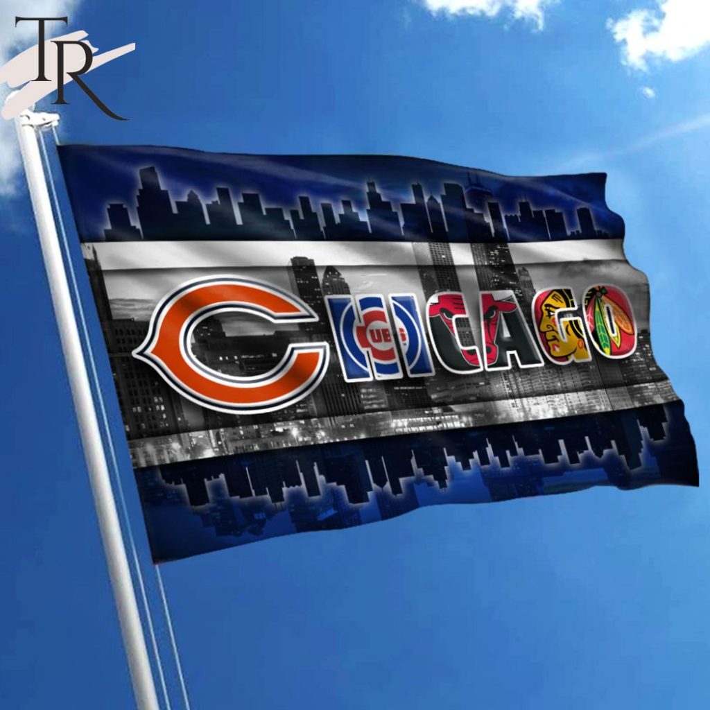 Chicago 2 With Teams From Major League Sports Flag - Torunstyle
