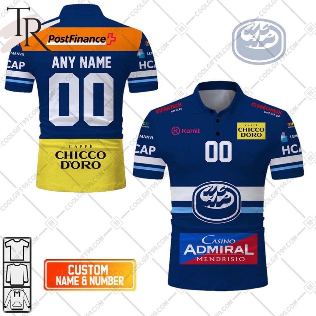 Personalized NL Hockey HC Ambri Piotta Home Jersey Style Polo Shirt ...