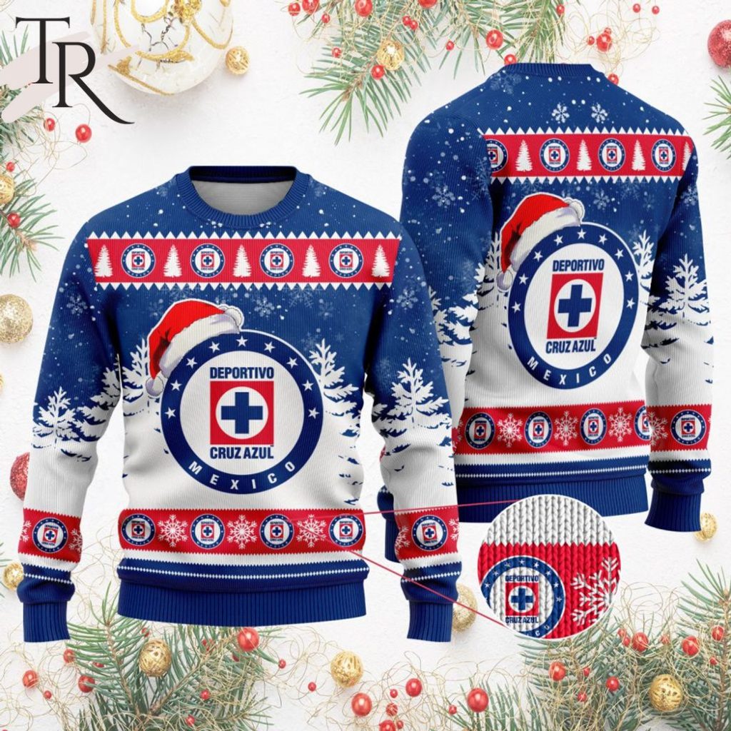 LIGA MX Cruz Azul Special Christmas Ugly Sweater Design - Torunstyle
