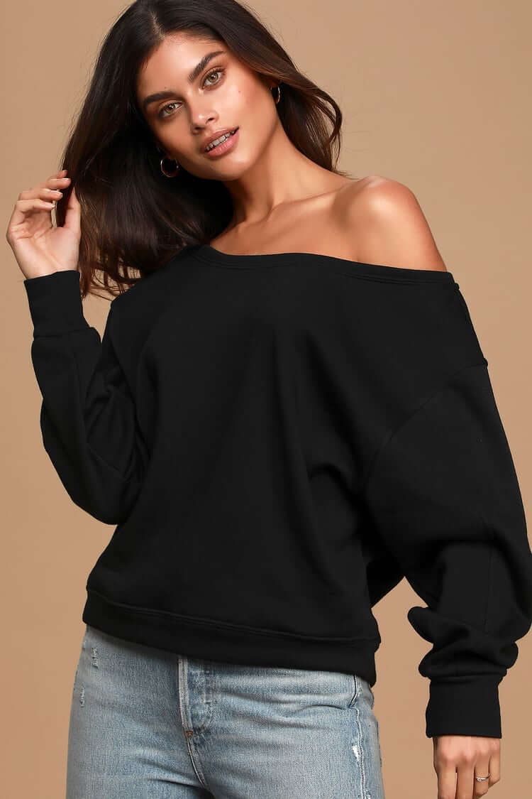 Surprising Women S Off The Shoulder Sweatshirt Images