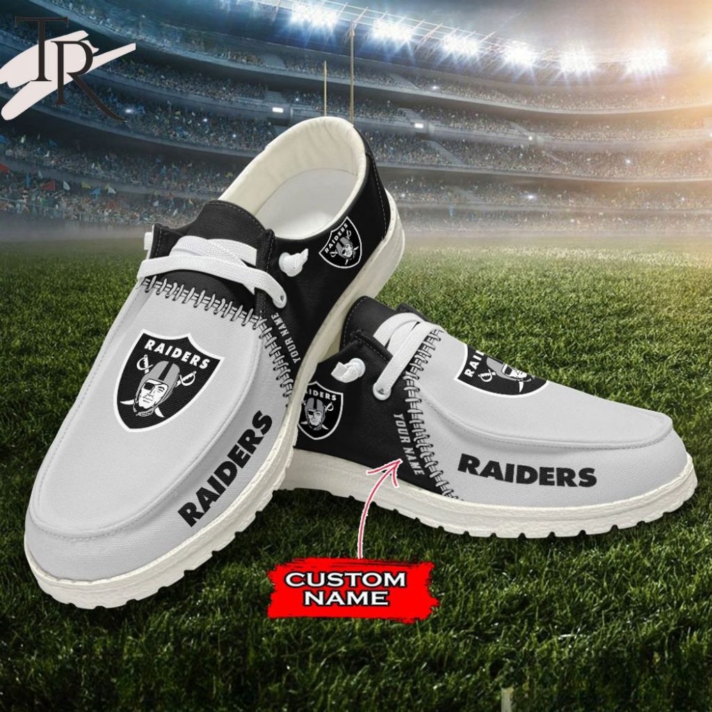 Personalized NFL Las Vegas Raiders Custom Name Hey Dude Shoes - Torunstyle