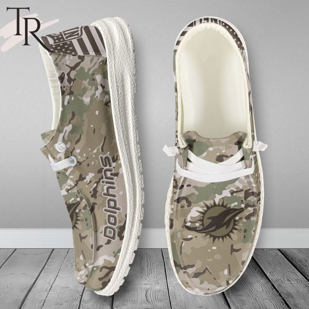 NFL Miami Dolphins Military Camouflage Design Hey Dude Shoes Football ...
