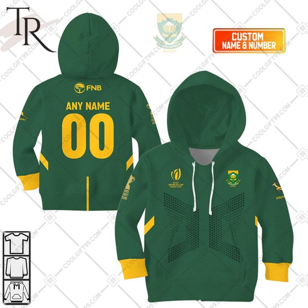 Rugby World Cup 2023 Springboks South Africa Rugby Home Jersey Style ...
