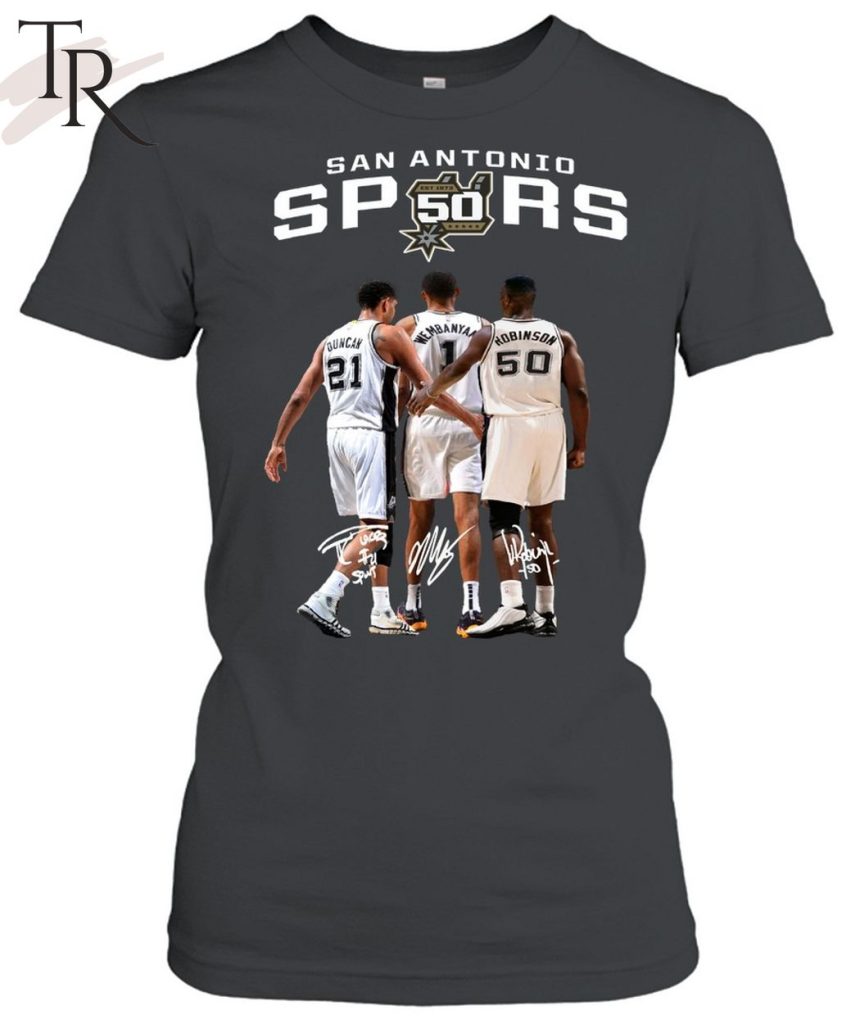 San Antonio Spurs Duncan And Wembanyama And Robinson Signature T-Shirt ...