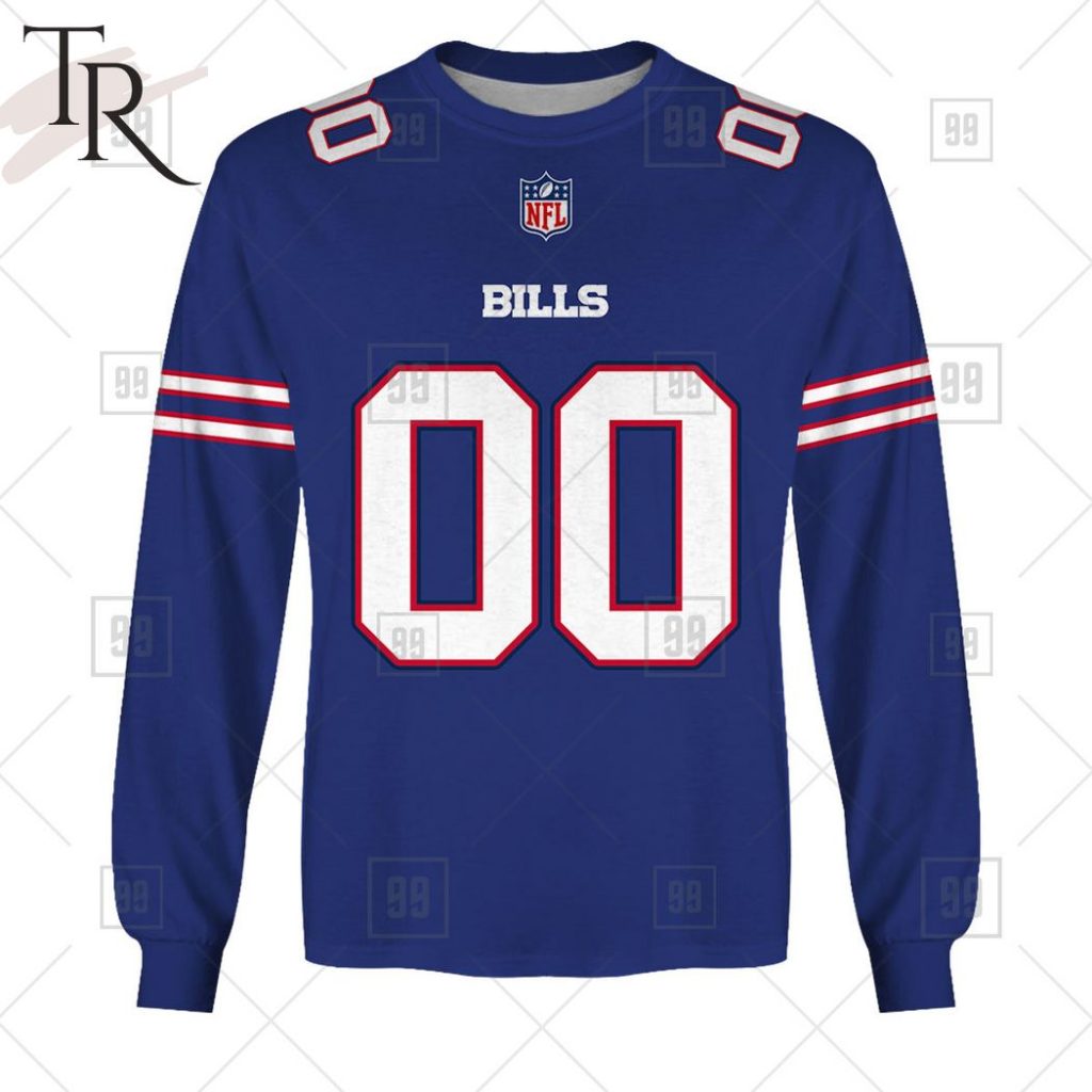 Personalized NFL Buffalo Bills Home Jersey Style Hoodie - Torunstyle