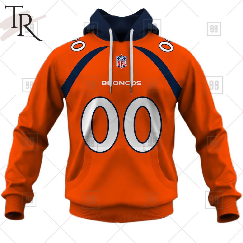 Personalized NFL Denver Broncos Home Jersey Style Hoodie - Torunstyle