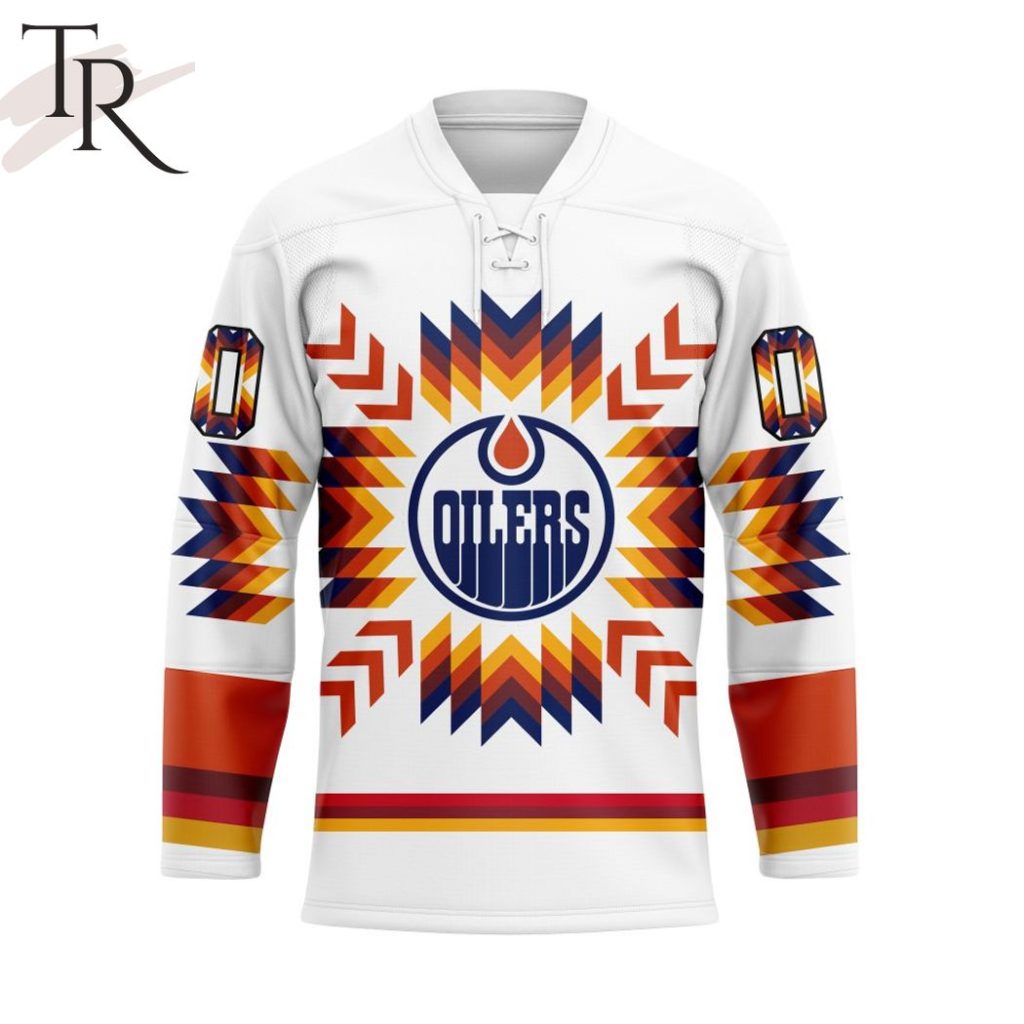 NHL Edmonton Oilers Special Design With Native Pattern Hockey Jersey ...