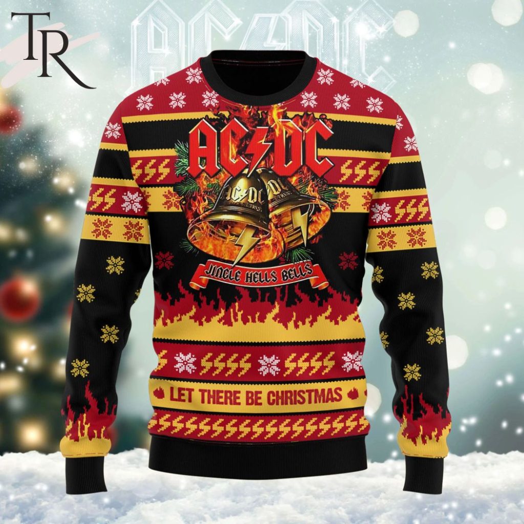 ACDC Band Jingle Hells Bells Let There Be Christmas Ugly Sweater ...