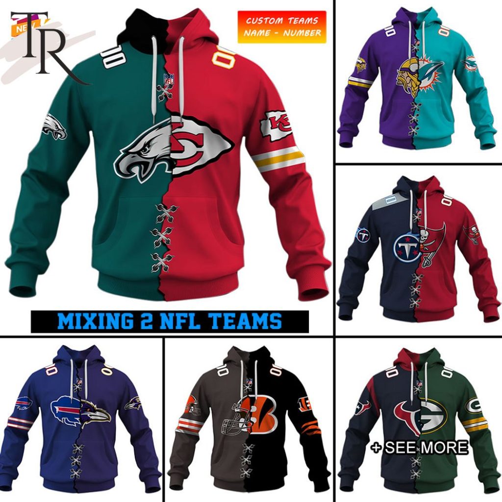Mix 2 NFL Teams Select Any 2 Teams to Mix and Match! Hoodie - Torunstyle