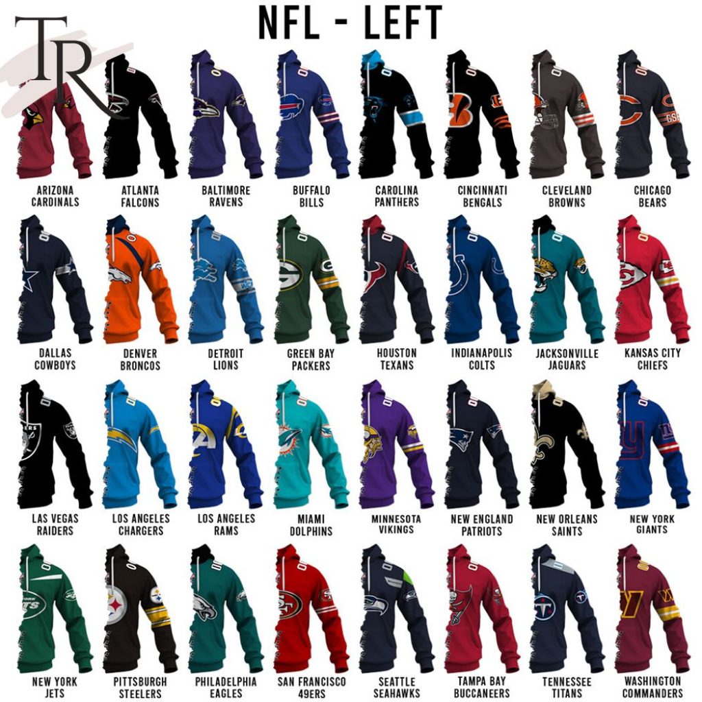 Mix 2 NFL Teams Select Any 2 Teams to Mix and Match! Hoodie - Torunstyle