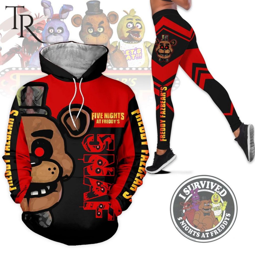 Five Nights At Freddy's Fazbear's Hoodie And Leggings Set - Torunstyle
