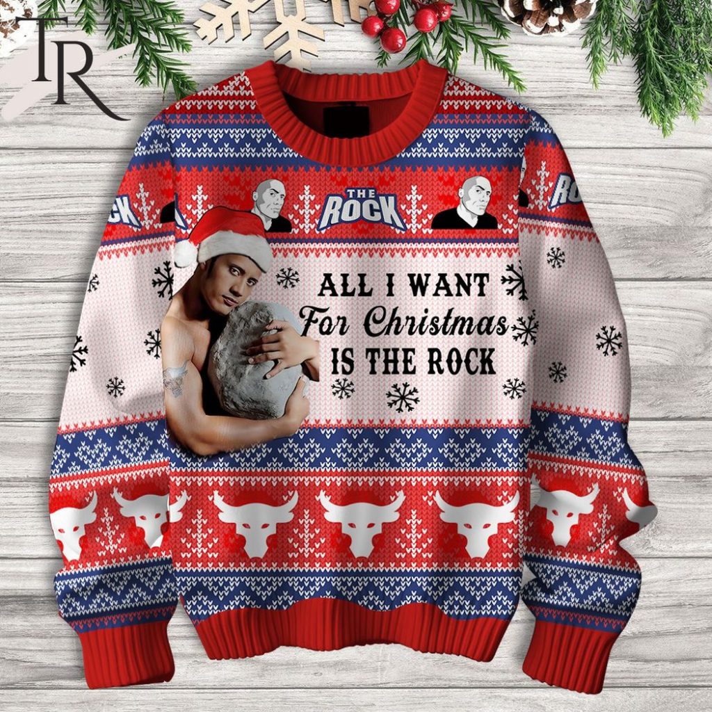 All I Want For Christmas Is The Rock Ugly Sweater - Torunstyle