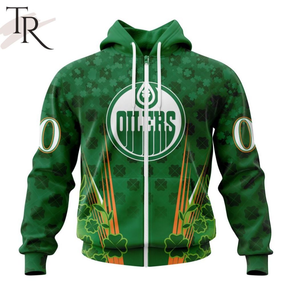 Personalized NHL Edmonton Oilers Full Green Design For St. Patrick's ...
