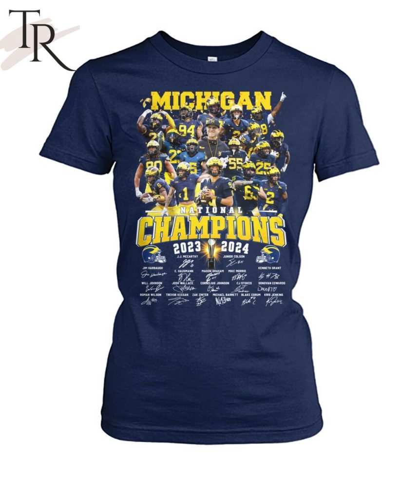 Michigan Wolverines National Champions 2023 2024 Signature T-Shirt - Torunstyle