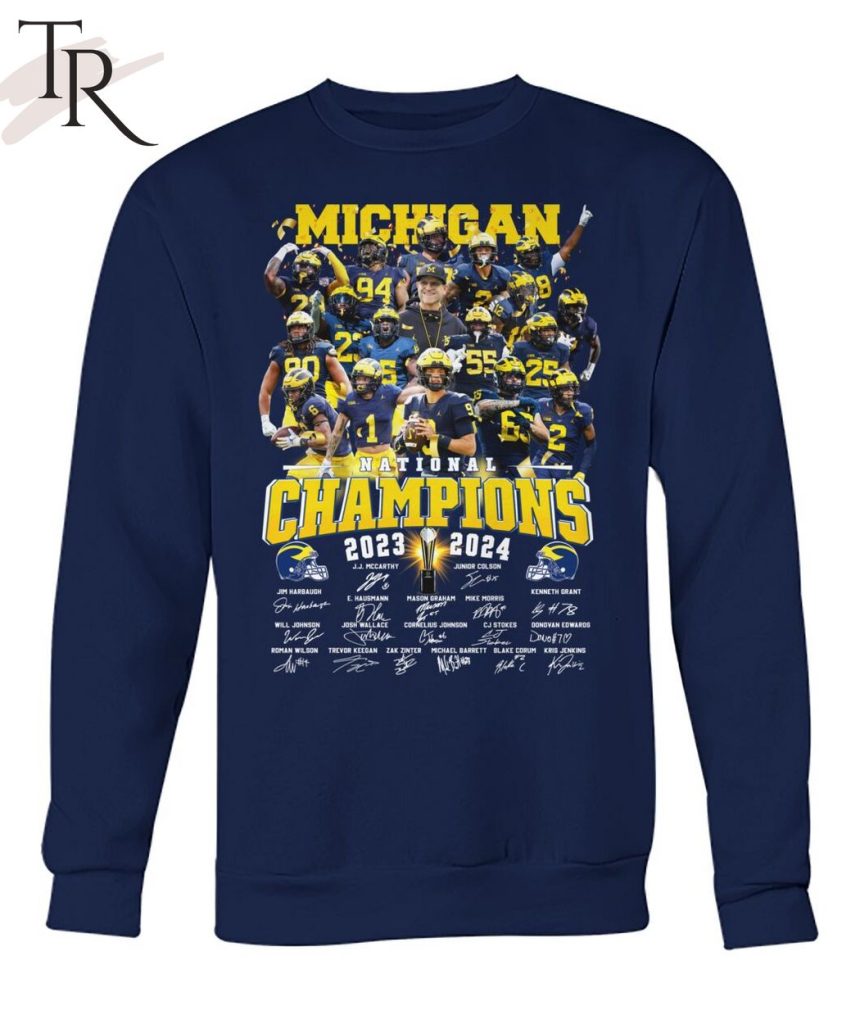 Michigan Wolverines National Champions 2023 2024 Signature T-Shirt - Torunstyle