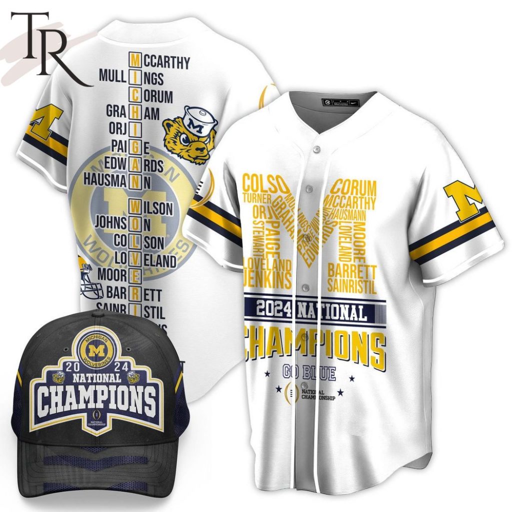 Michigan Wolverines 2024 National Champions Go Blue Baseball Jersey ...