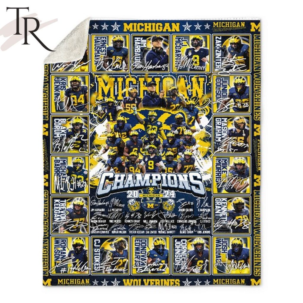 Michigan Wolverines National Champions 2024 Fleece Blanket - Torunstyle
