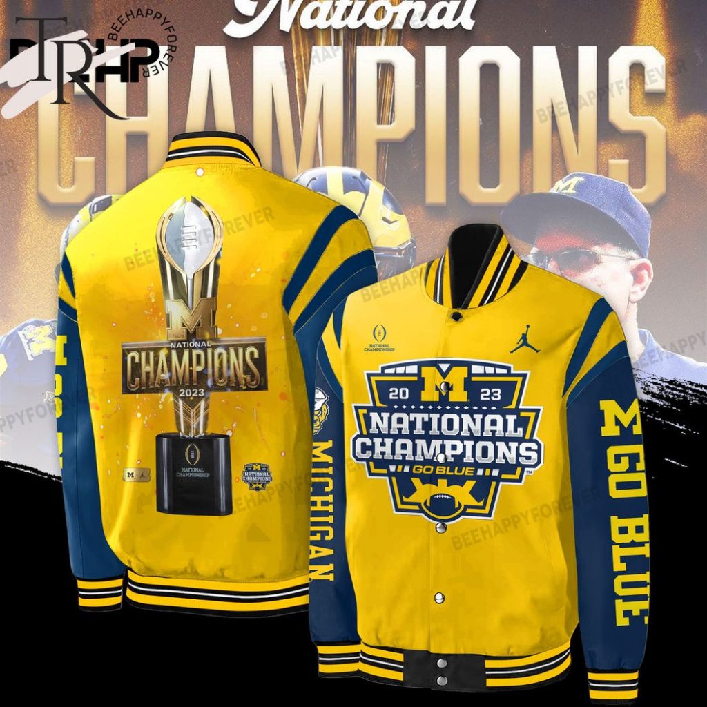 2023 National Champions Go Blue Michigan Wolverines Baseball Jacket 2023 National Champions Go Blue Michigan Wolverines Baseball Jacket