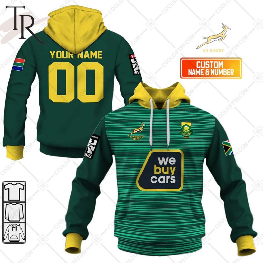 Rugby 7S 2024 South African Springboks Jersey Style Hoodie - Torunstyle