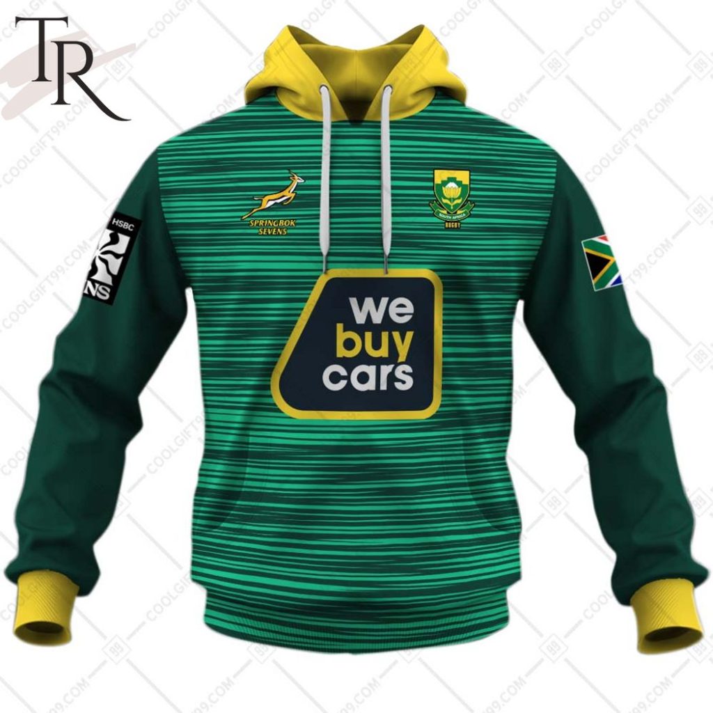 Rugby 7S 2024 South African Springboks Jersey Style Hoodie - Torunstyle