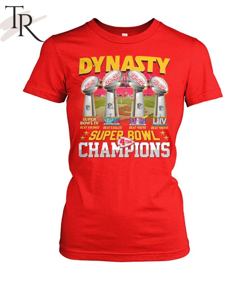 Kansas City Chiefs Dynasty Super Bowl 4 Time Champions T-Shirt - Torunstyle