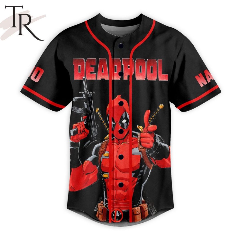 Deadpool Shhh My Common Sense Is Tingling Custom Baseball Jersey ...