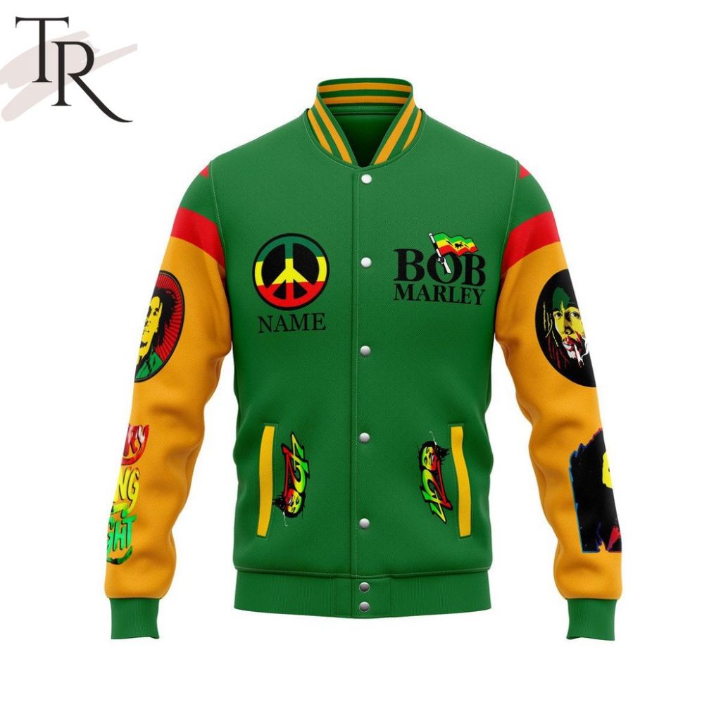 Bob Marley One Love One Heart Baseball Jacket - Torunstyle