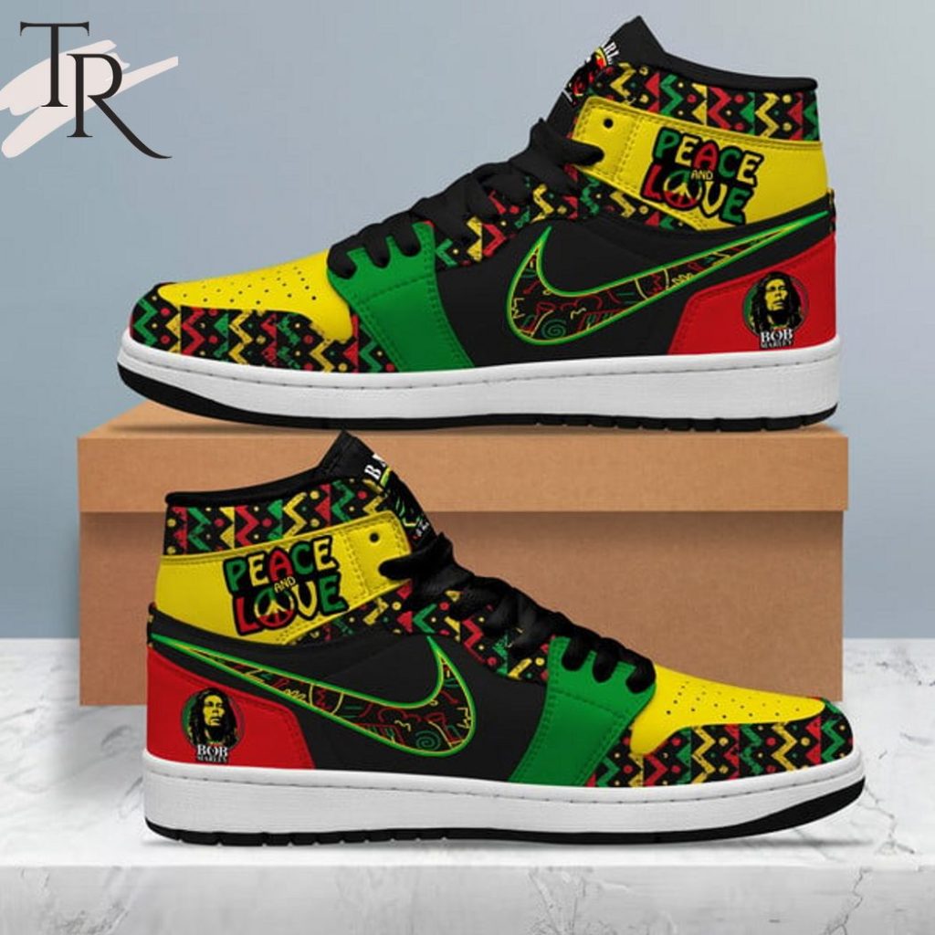 Peace And Love Bob Marley Air Jordan 1, Hightop - Torunstyle