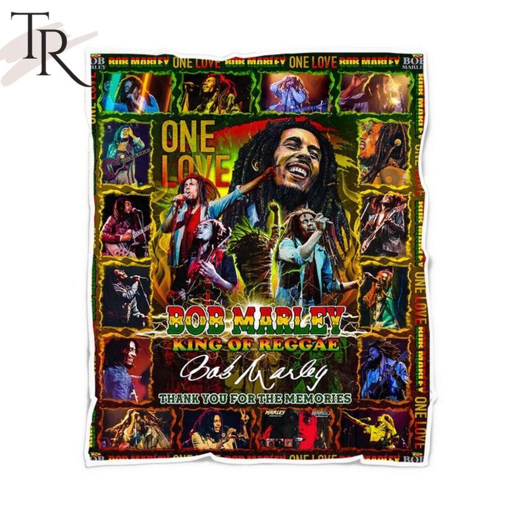 Bob Marley King Of Reggae Thank You For The Memories Fleece Blanket ...