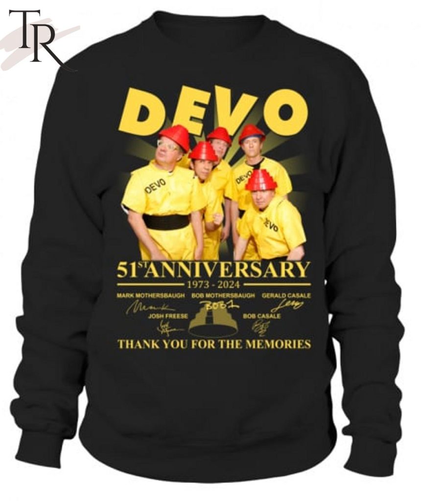 Devo Band 51st Anniversary 1973-2024 Thank You For The Memories T-Shirt ...