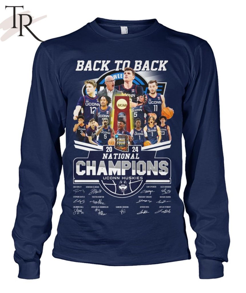 Uconn Huskies Back To Back National Champions 2024 T-Shirt - Torunstyle