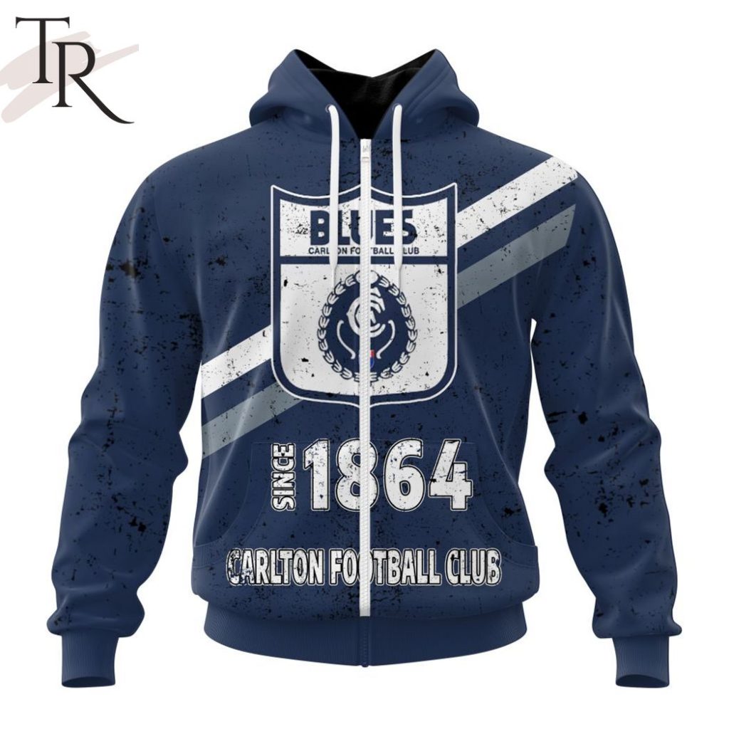 AFL Carlton Football Club Special Retro Heritage Design Hoodie - Torunstyle