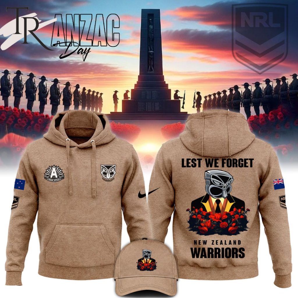 New Zealand Warriors ANZAC Day Lest We Forget Hoodie, Cap - Torunstyle