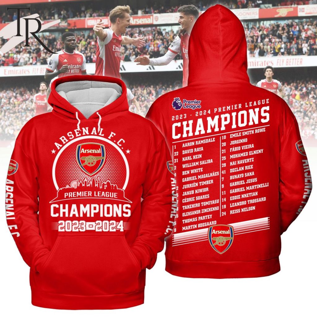 Arsenal F.C Premier League Champions 2023-2024 Hoodie - Torunstyle