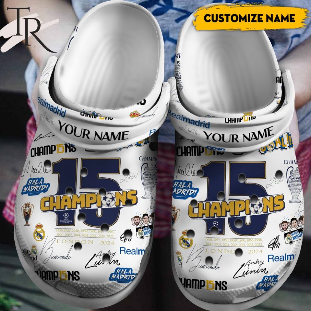 Real Madrid 2024 Champions League Winner 15 Times 3D Crocs - Torunstyle
