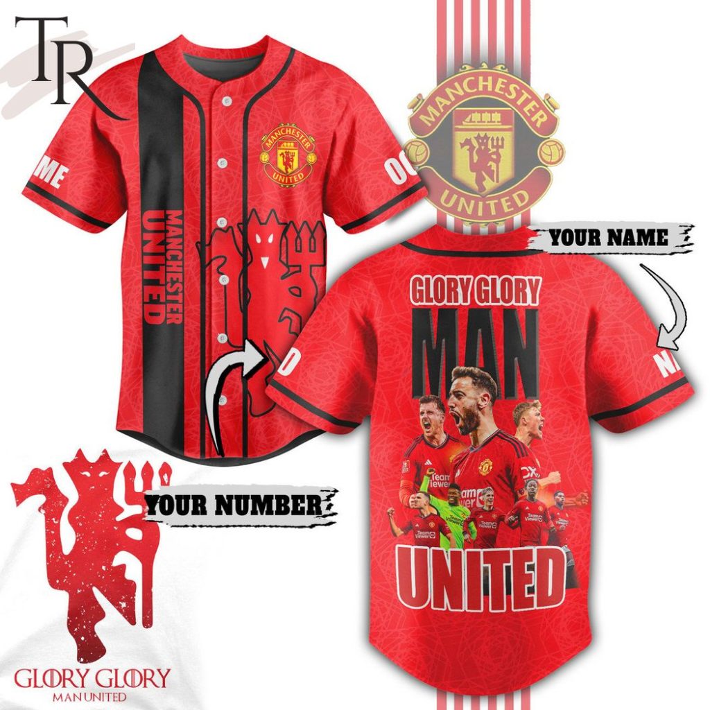 Glory Glory Manchester United Custom Baseball Jersey - Torunstyle