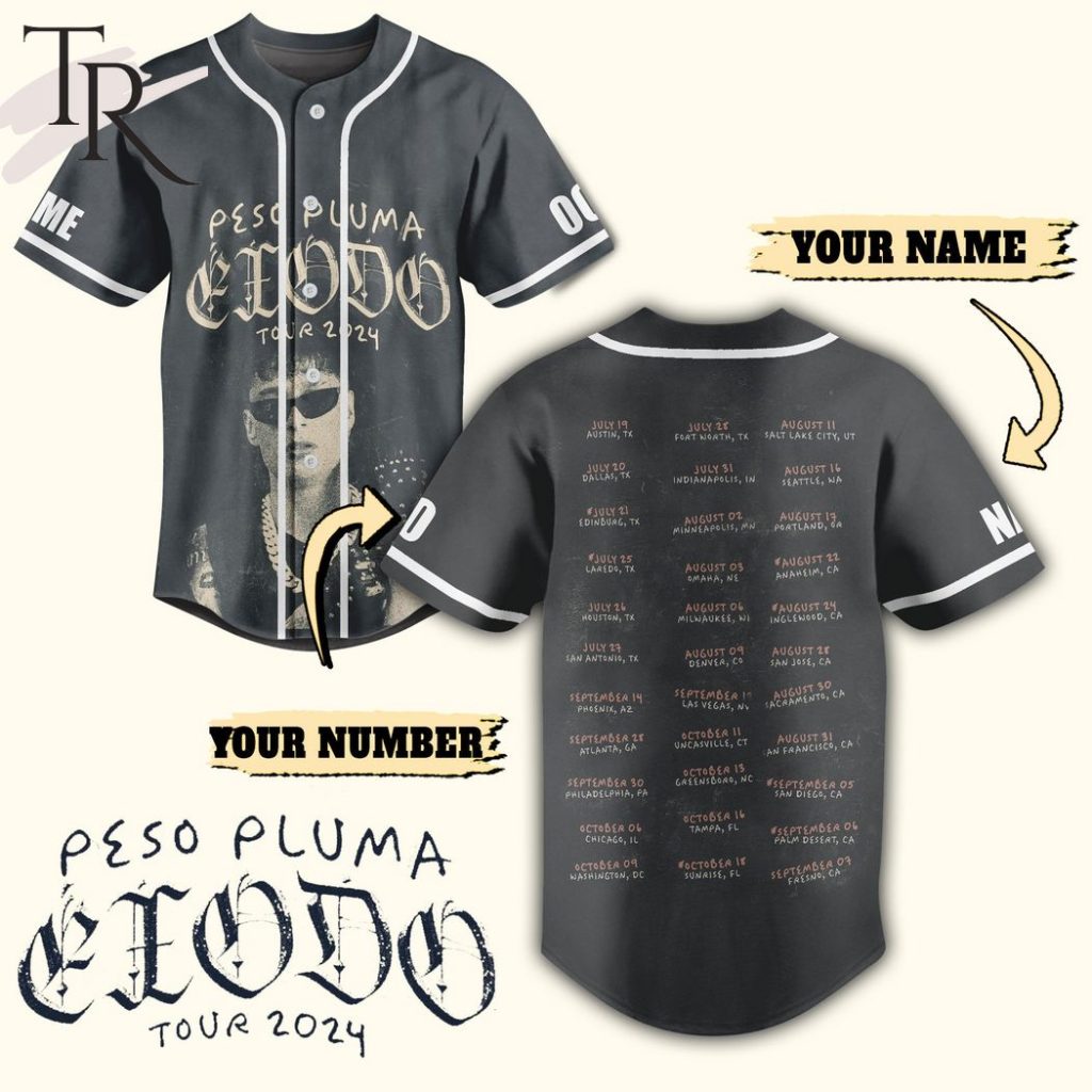 Peso Pluma Exodo Tour 2024 Custom Baseball Jersey - Torunstyle