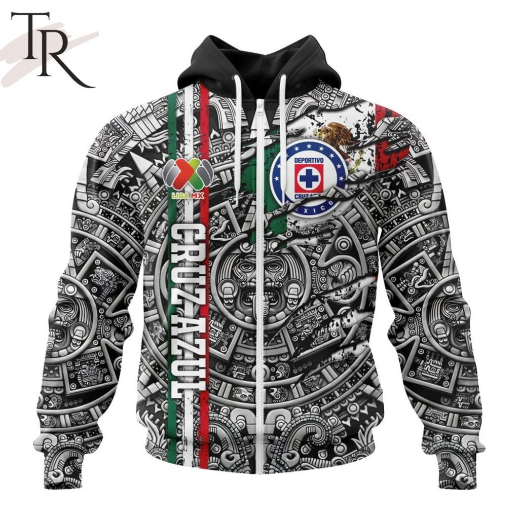 LIGA MX Cruz Azul Special Aztec Design Hoodie - Torunstyle