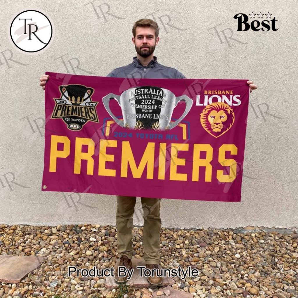 2024 Toyota AFL Premiers Brisbane Lions Flag - Torunstyle