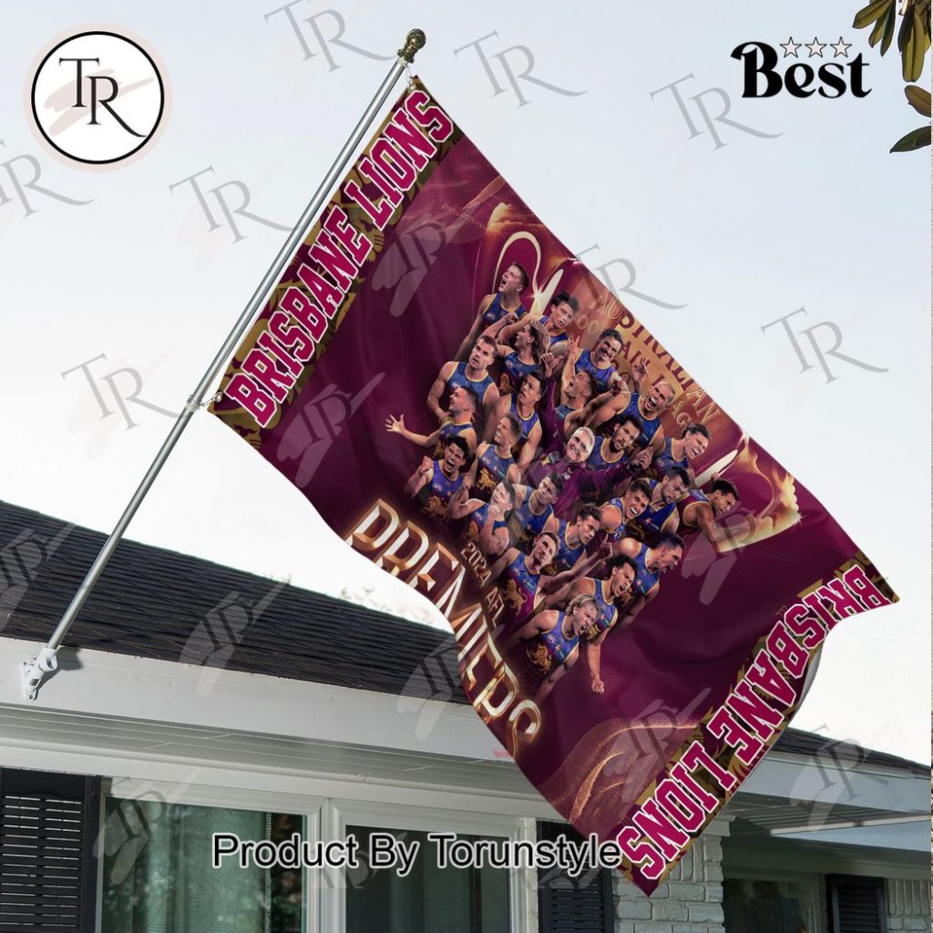 Brisbane Lions 2024 AFL Premiers Flag - Torunstyle