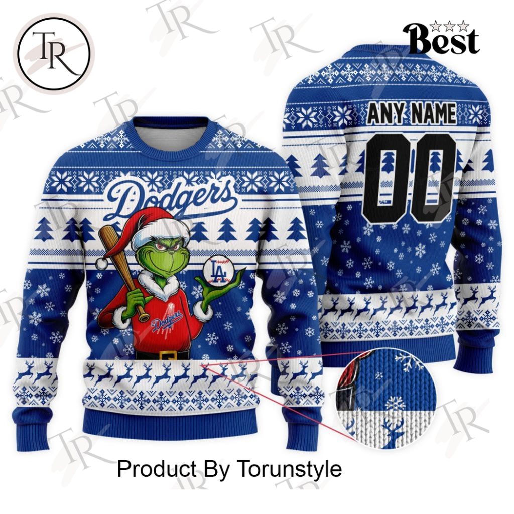 MLB Los Angeles Dodgers Grinch Christmas Sweater Design - Torunstyle