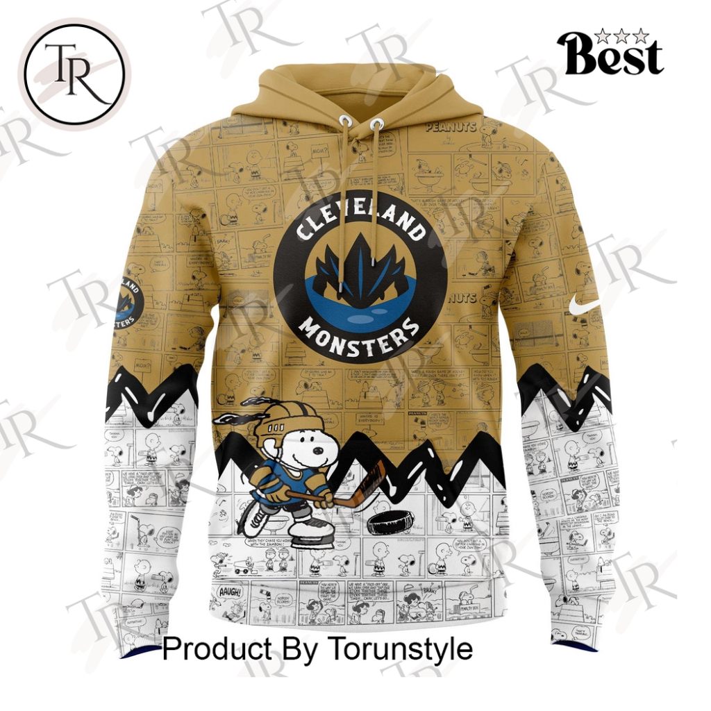 Cleveland Monsters Peanuts Night 2025 75th Anniversary Hoodie - Torunstyle